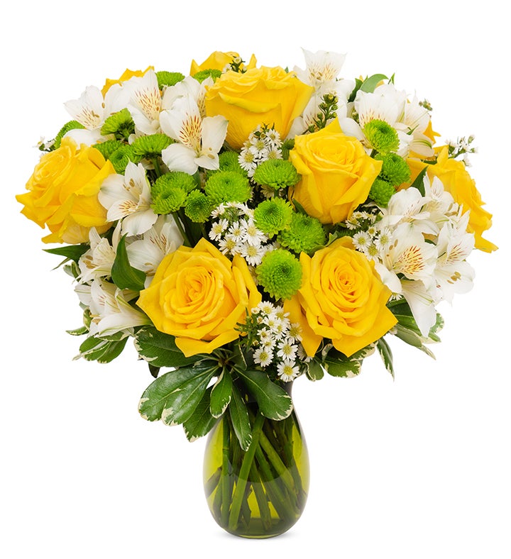 Yellow & Lime Roses Bouquet | Florists.com